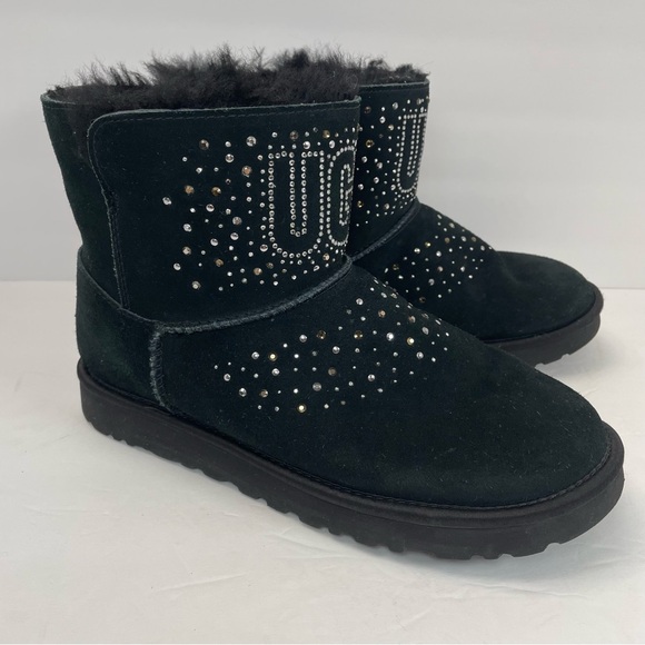 UGG | Shoes | Ugg Classic Gem Mini Boot Sequin Logo Boot Womens 8 ...